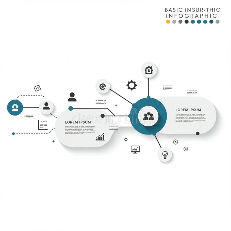 Infographic Showcasing a Network of Interconnected Elements. Stock ...