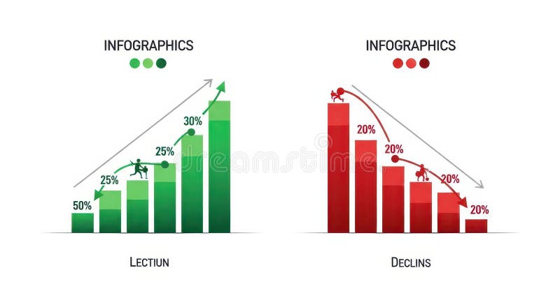 Infographics Showing Growth and Decline Charts Stock Illustration ...