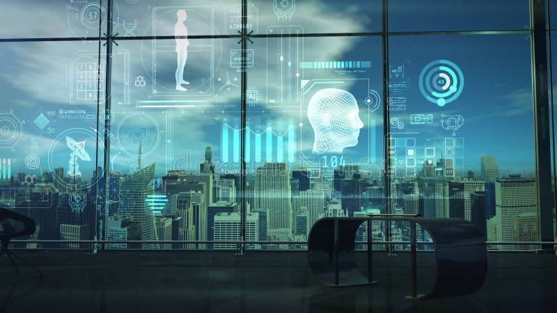 Infographic with Data about Artificial Intelligence. 3D Render Stock ...