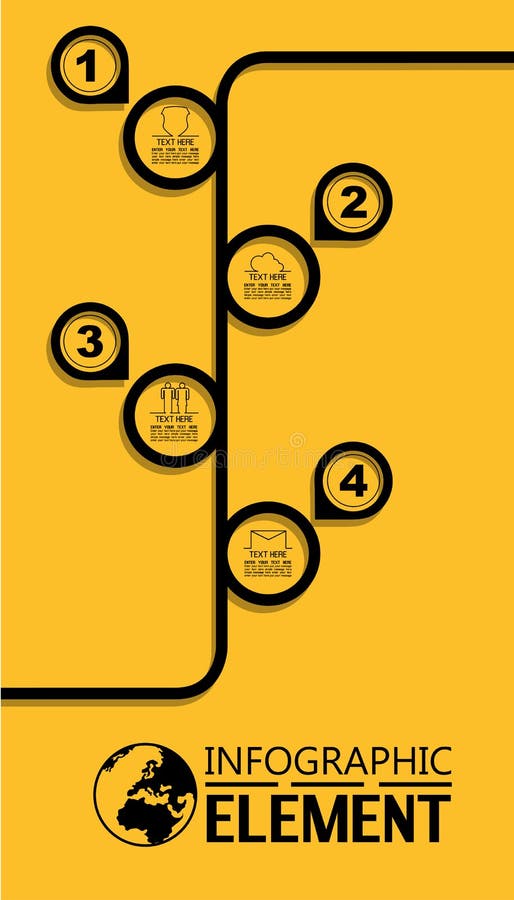 Infographic Simple Line Style Template with Steps Parts Options Arrow ...