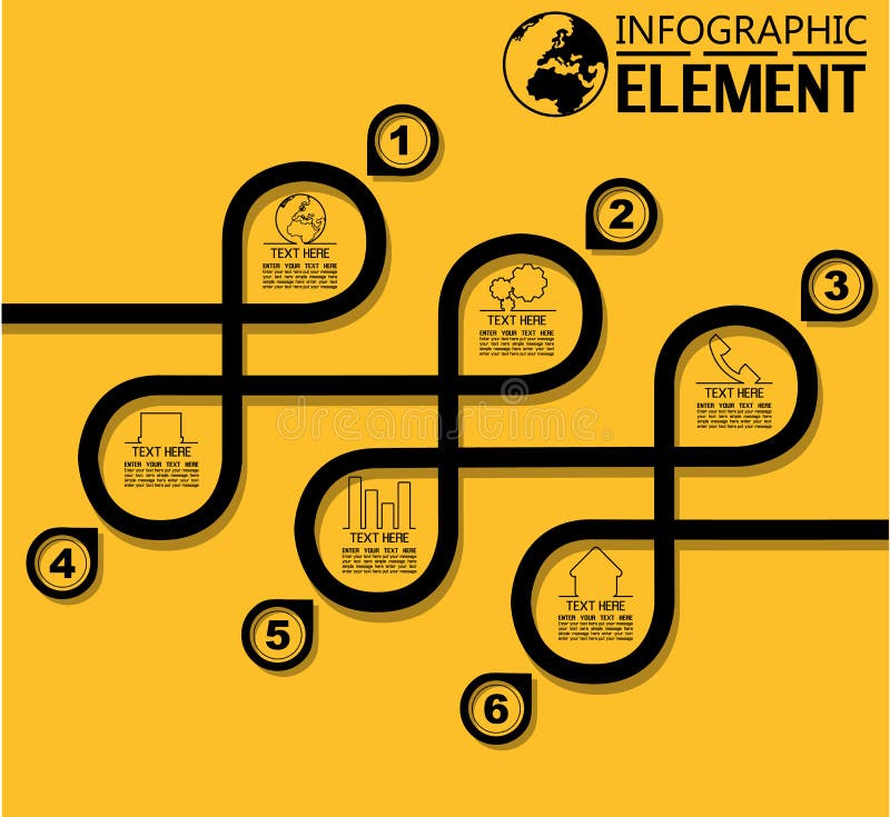 Infographic Simple Line Style Template With Steps Parts Options Stock ...