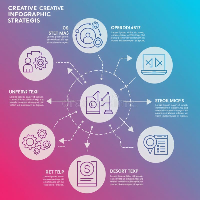Infographic with Six Sections, Each Featuring an Icon and Placeholder ...