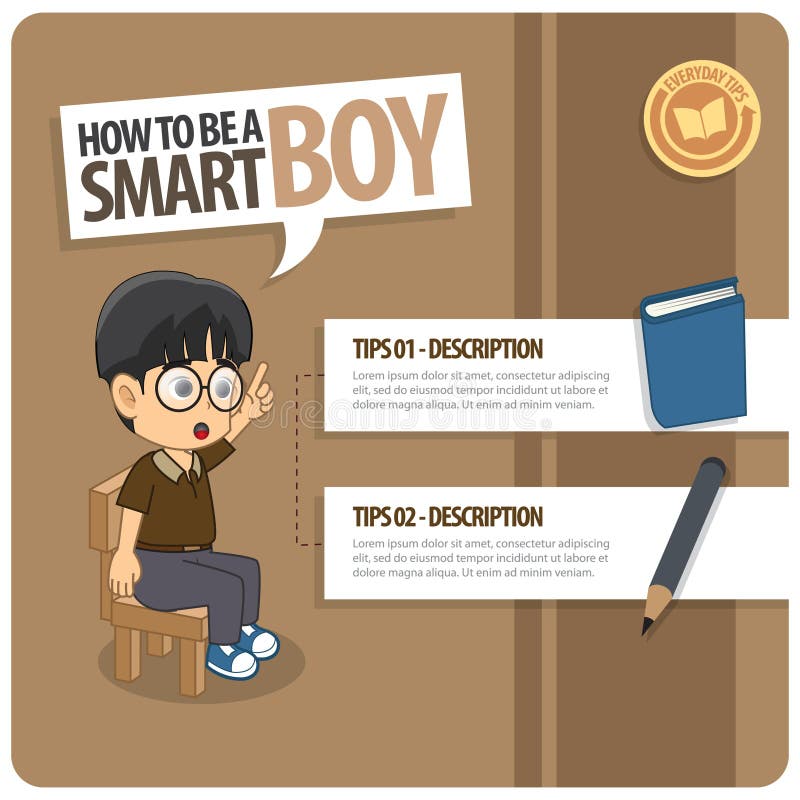 Infographic of a Smart Boy. Vector Illustration Decorative Design Stock ...
