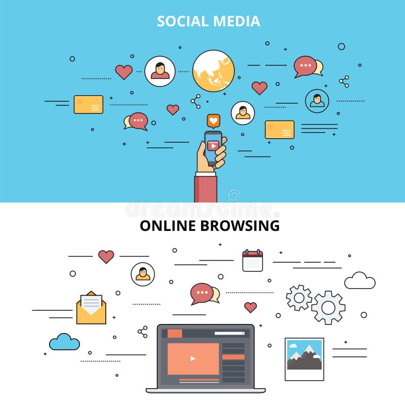 Infographic Social Media stock vector. Illustration of line - 70590933