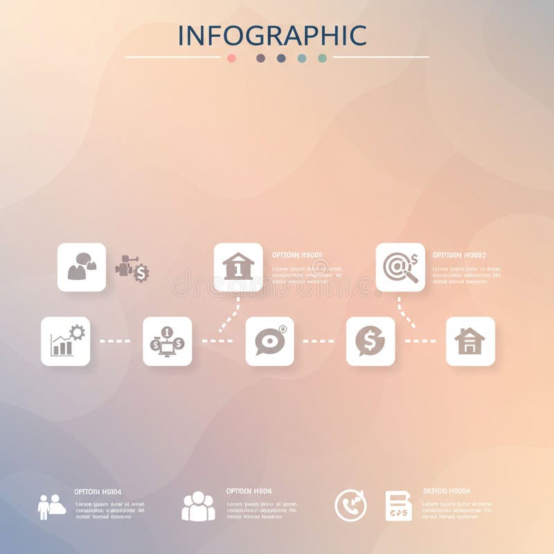 Infographic Inside Colorful Circles. Flat Icon Set Stock Illustration ...