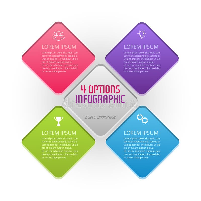 Infographic Square. the Triangle Diagram is Divided into 4 Parts Stock ...