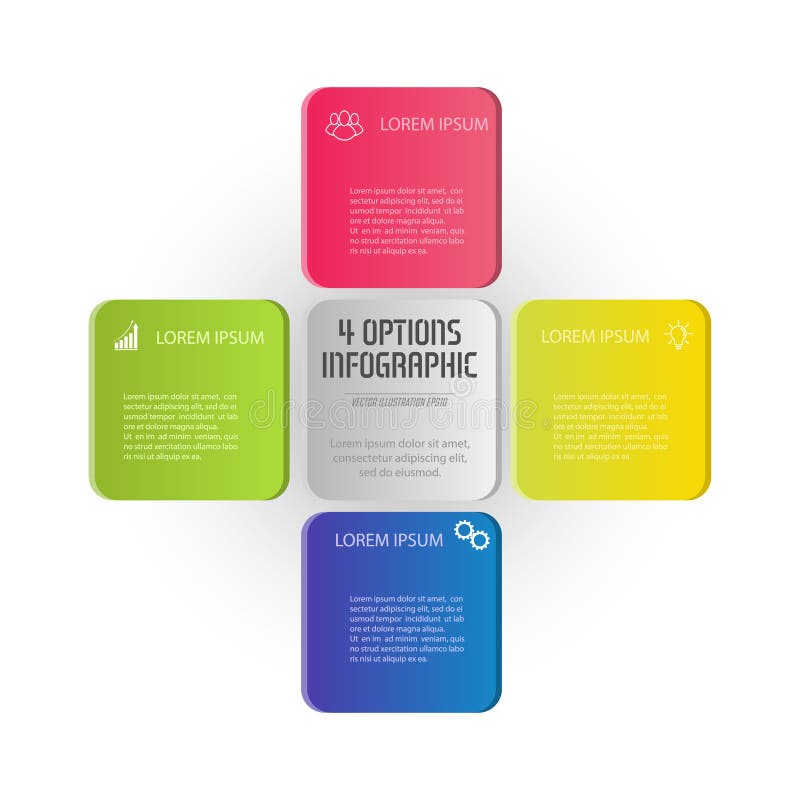 Infographic Square. the Triangle Diagram is Divided into 4 Parts Stock ...