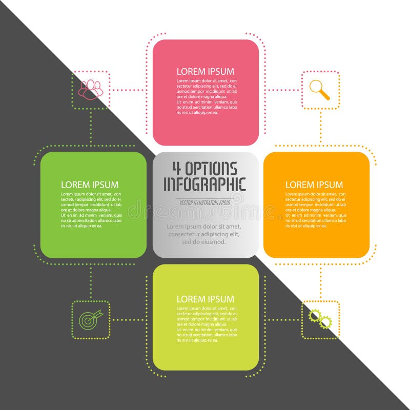 Infographic Square. the Triangle Diagram is Divided into 4 Parts Stock ...
