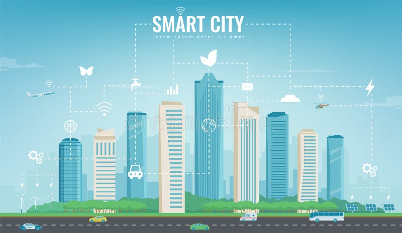 Infographic Stad Moderne Stad Met Infographic Elementen Slimme Stad ...