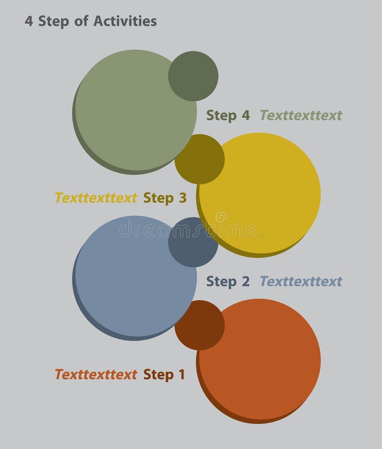 Infographic of 4 Step of Activities, the Four Round 3D in Four Color ...