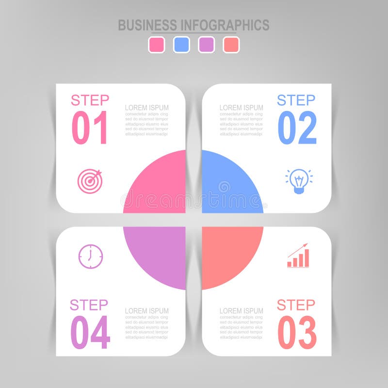 Infographic of Step, Flat Design of Business Icon Vector Stock Vector ...