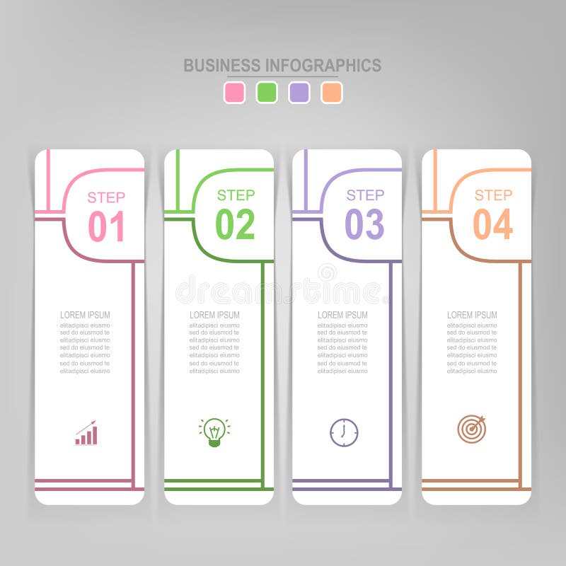 Infographic of Step, Flat Design of Business Icon Vector Stock Vector ...