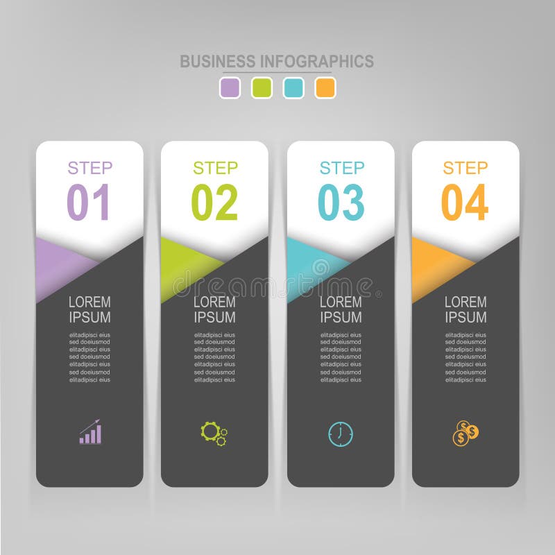 Infographic of Step, Flat Design of Business Icon Vector Stock Vector ...