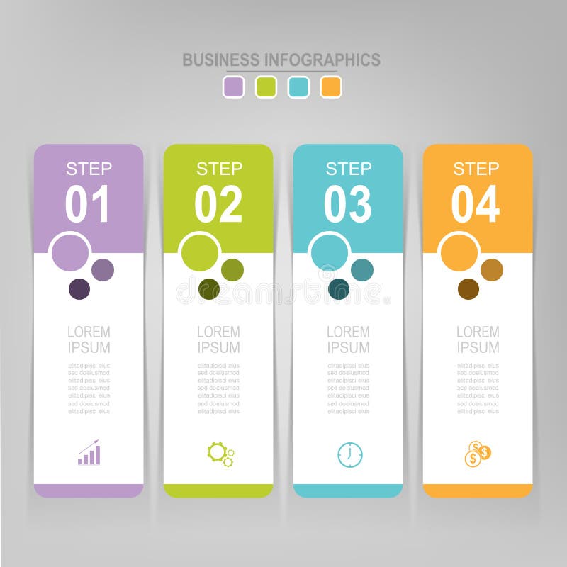 Infographic of Step, Flat Design of Business Icon Vector Stock Vector ...