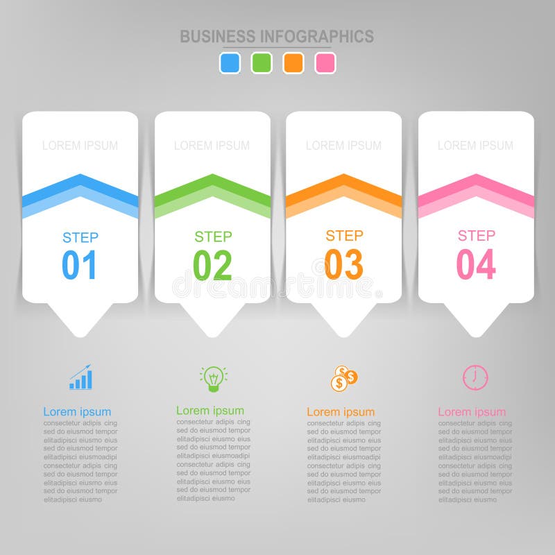 Infographic of Step, Flat Design of Business Icon Vector Stock Vector ...