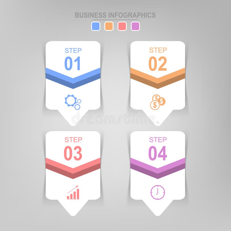 Infographic of Step, Flat Design of Business Icon Vector Stock Vector ...