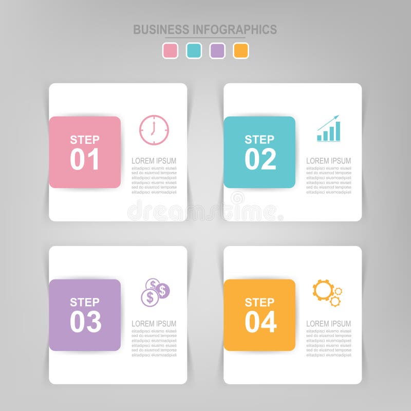 Infographic of Step, Flat Design of Business Icon Vector Stock Vector ...