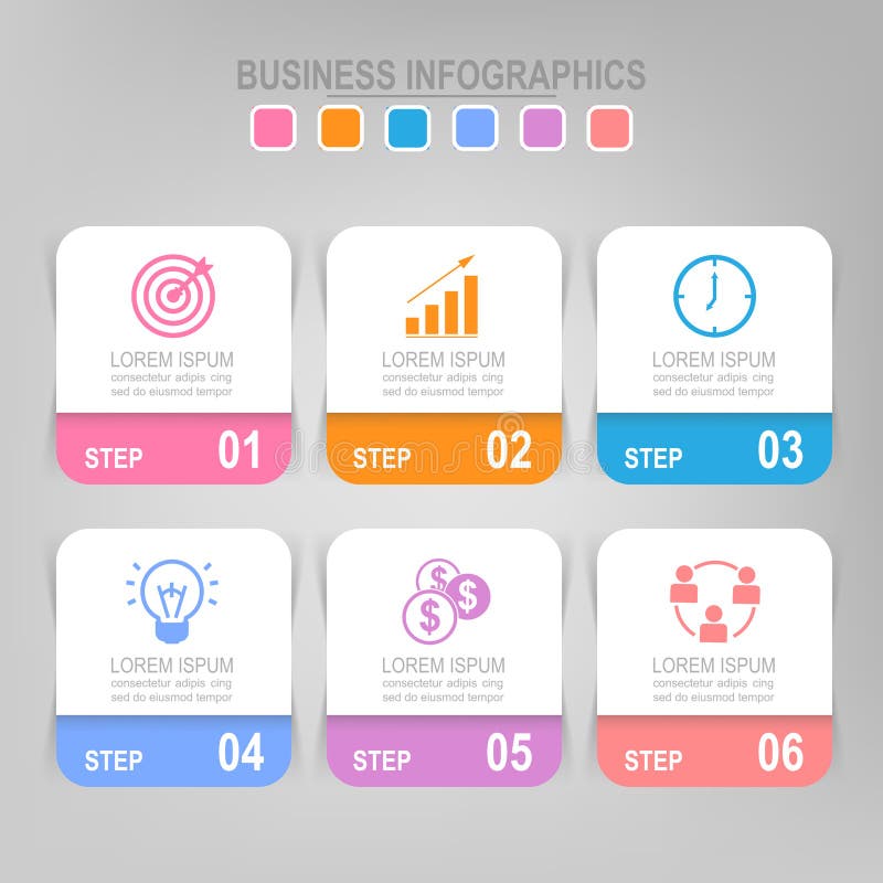 Infographic of Step, Flat Design of Business Icon Vector Stock Vector ...