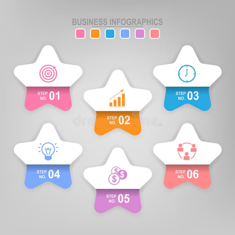 Infographic of Step, Flat Design of Business Icon Vector Stock Vector ...