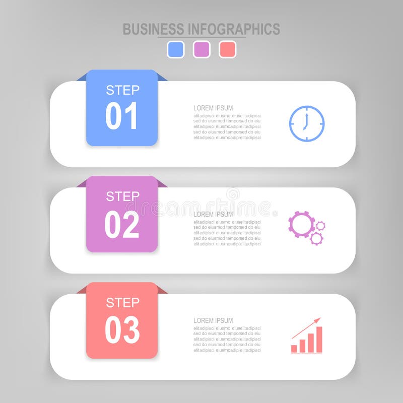 Infographic of Step, Flat Design of Business Icon Vector Stock Vector ...