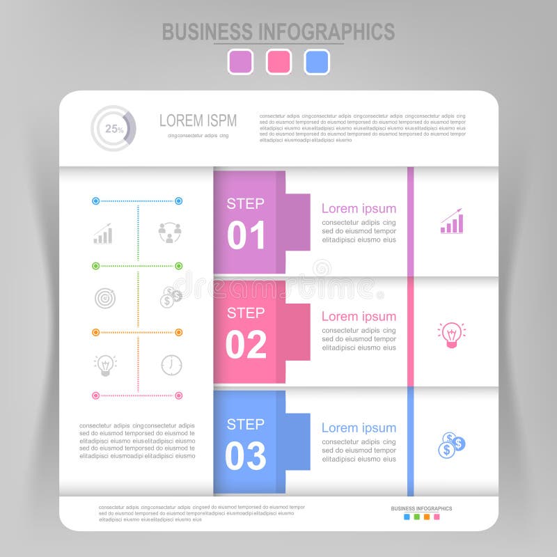 Infographic of Step, Flat Design of Business Icon Vector Stock Vector ...