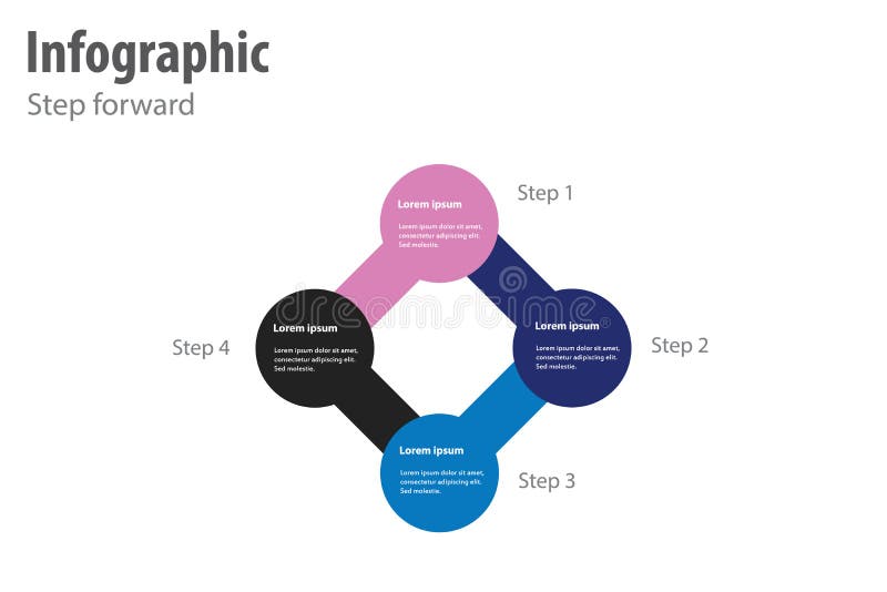 Infographic step forward stock vector. Illustration of diagram - 84096518
