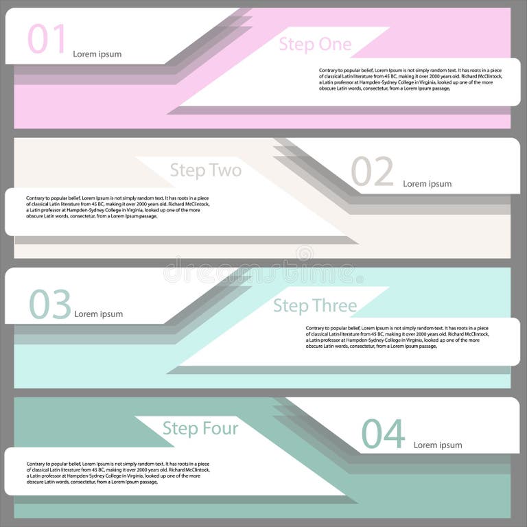Infographic 4 Step Rectangle Vector Template Process Concept Step for ...