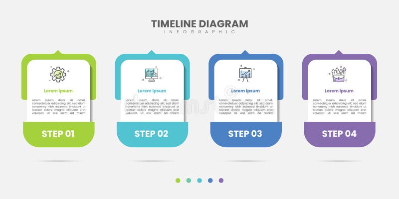 Infographic 4 Step Timeline Journey, Calendar Flat Simple Infographics ...