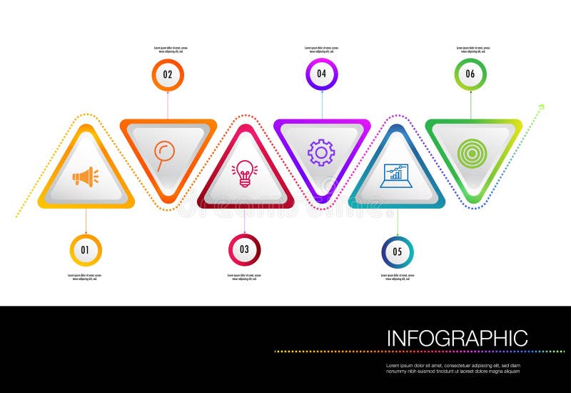 Infographic 6 Step Triangle Shape Road Map for Business Chart To ...