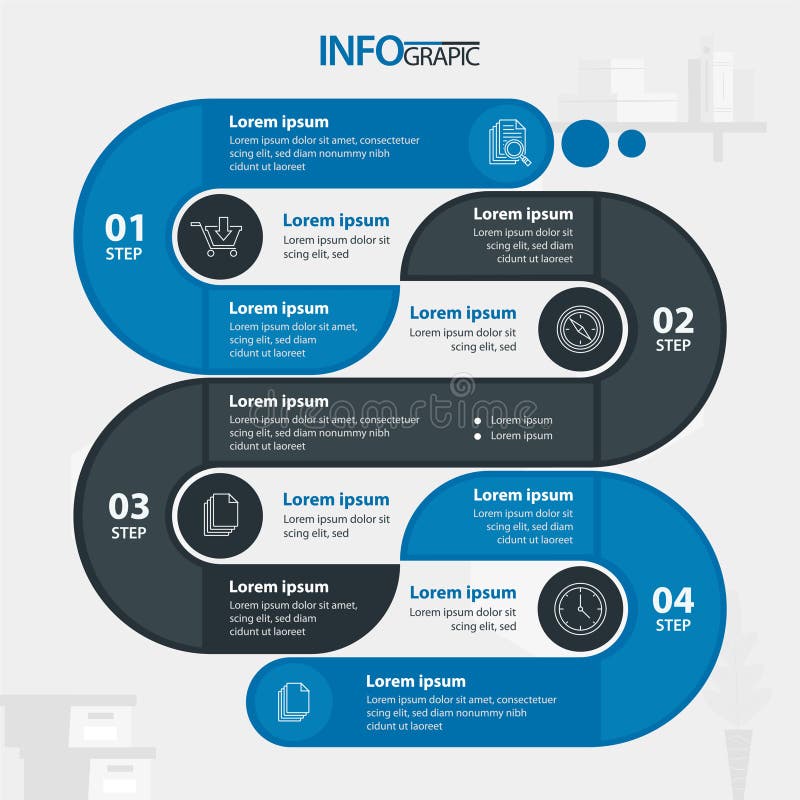 Infographic Steps Collection Flat Design. with 4 Options. Stock Vector ...