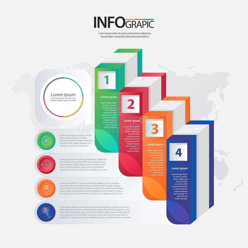 Infographic Steps Collection Flat Design with 4 Options Stock Vector ...