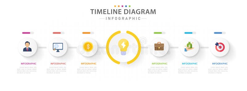 Infographic 6 Steps Modern Timeline Diagram with Circle Topic and ...