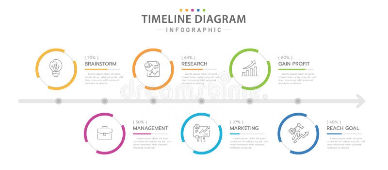 Infographic 6 Steps Modern Timeline Diagram with Circles. Stock Vector ...