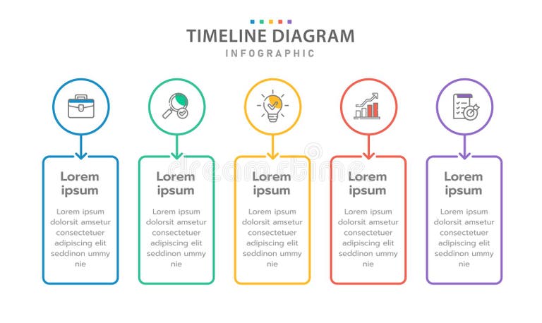 Infographic 5 Steps Modern Timeline Diagram with Rectangles and Topics ...