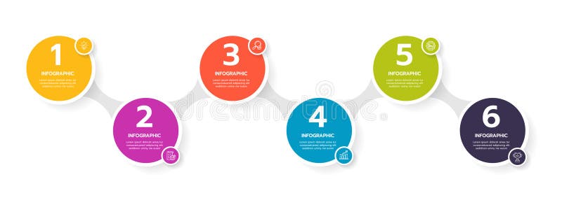 Infographic 6 Steps Modern Timeline Diagram Roadmap with Circle Topic ...