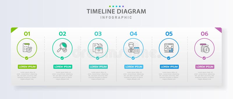 Infographic 6 Steps Modern Timeline Diagram with Roadmap and Rectangle ...