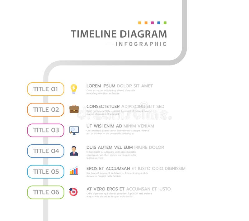 Infographic 6 Steps Modern Timeline Diagram with Title Roadmap and ...