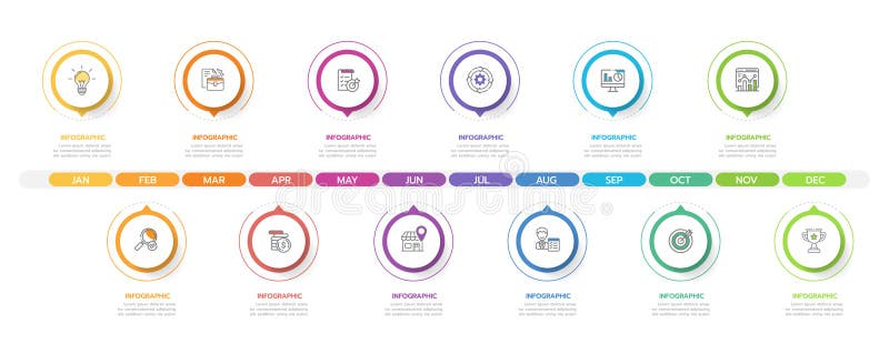 12 Step Timeline Infographic Stock Illustrations – 842 12 Step Timeline ...