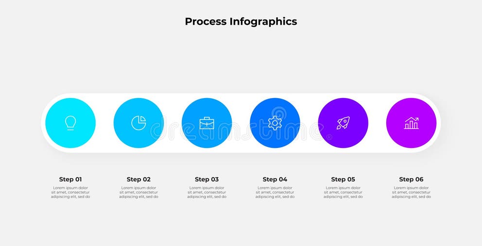Infographic 6 Steps Process with Circular Graphics, Suitable for ...