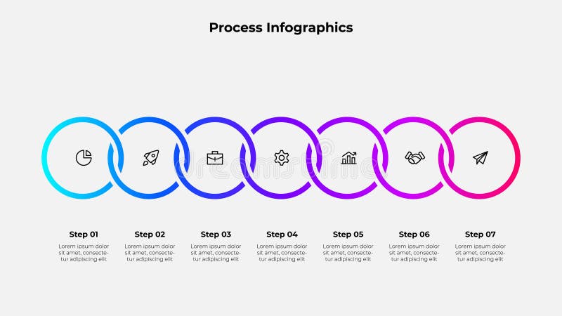 Infographic 7 Steps Process with Circular Graphics, Suitable for ...