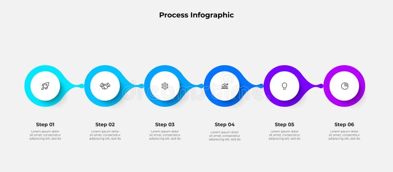 Infographic 6 Steps Process with Circular Graphics, Suitable for ...