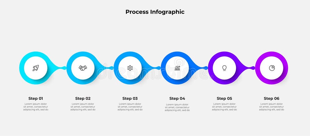 Infographic 6 Steps Process with Circular Graphics, Suitable for ...