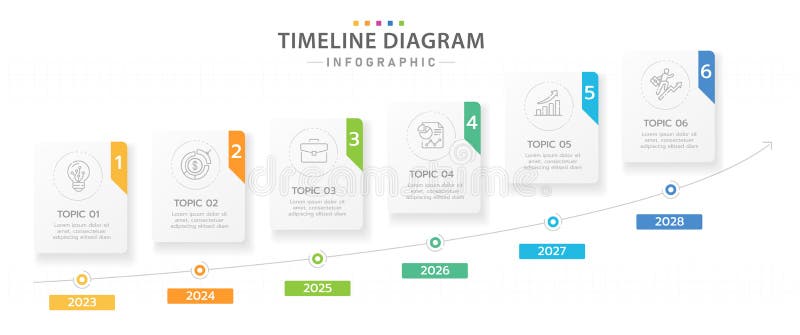Infographic 6 Steps Timeline Diagram Calendar with Progress Arrows ...