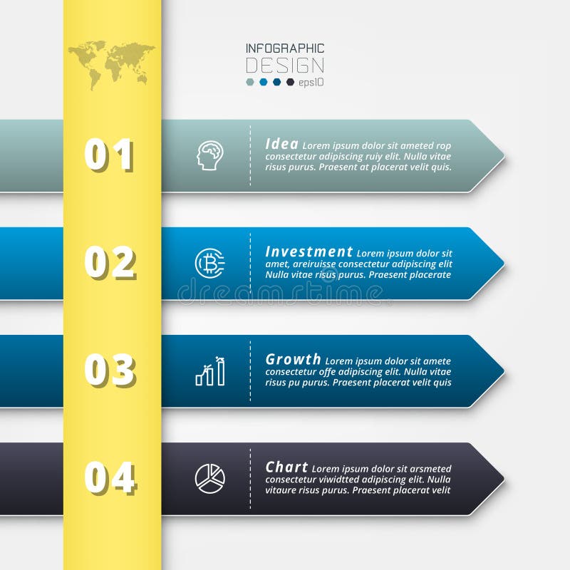 4 Steps To Work in the Form of Arrow Signs Describing Work Processes or ...