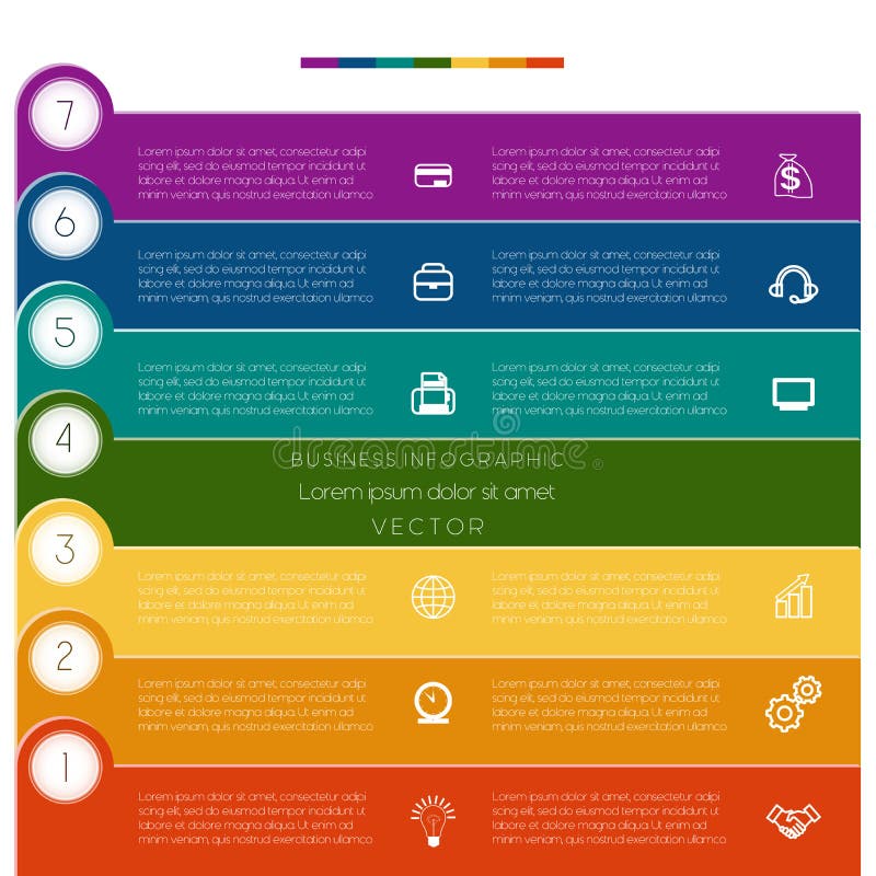 Infographic, Strips Numbered, Seven Template Stock Vector ...