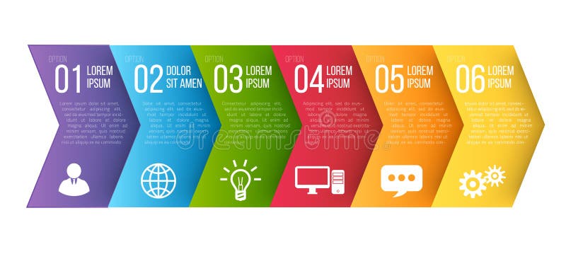 Infographic Style Colored Arrow Menu or Option Stock Vector ...