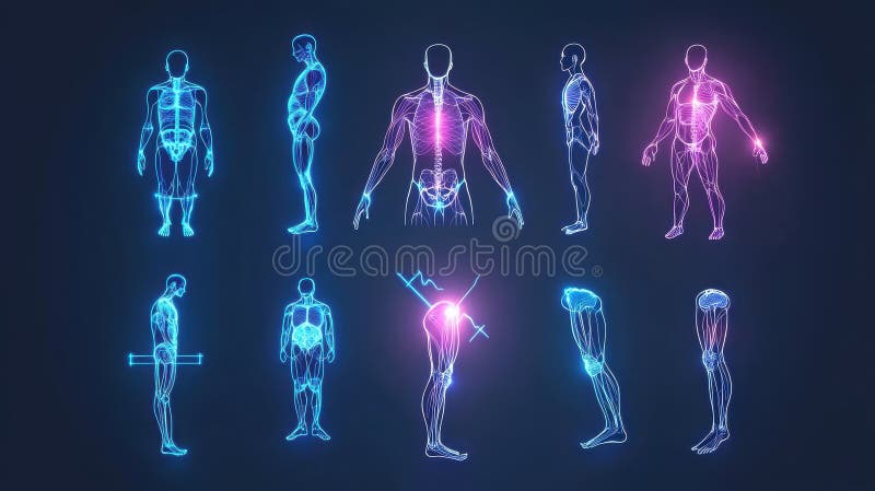 Outline Human Muscles Diagram Stock Illustrations – 61 Outline Human ...