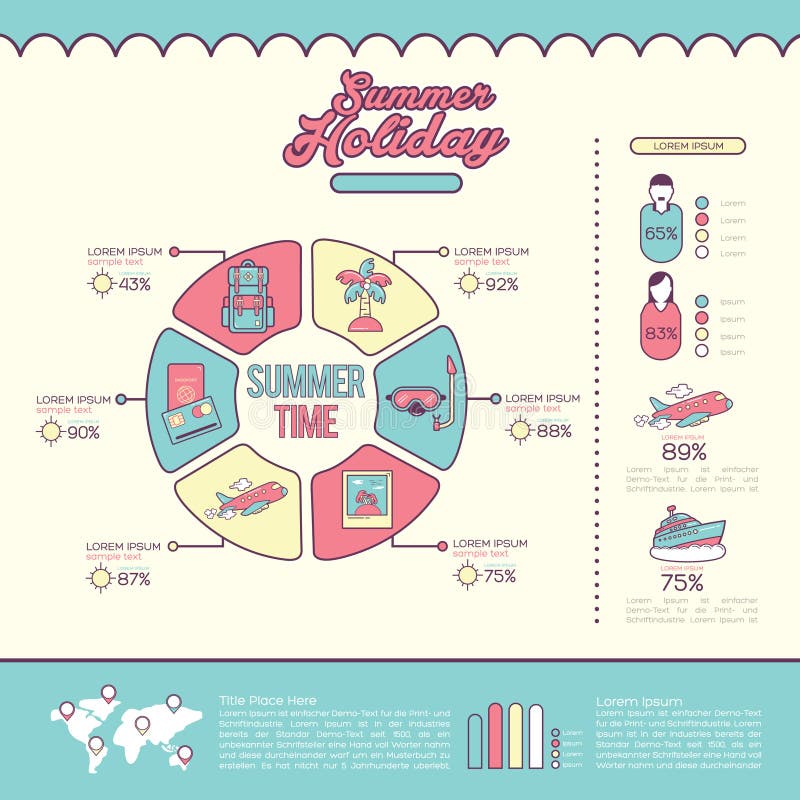 Infographic of Summer Holiday. Vector Illustration Decorative Design ...