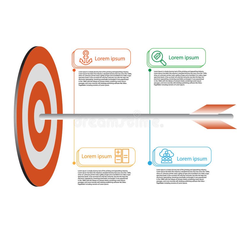 Infographic Target and Arrow Vector Template Process Concept Step for ...