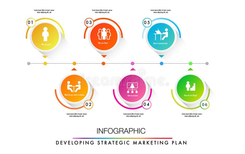 Infographic Target 6 Step Timeline Infographics Stock Illustration ...